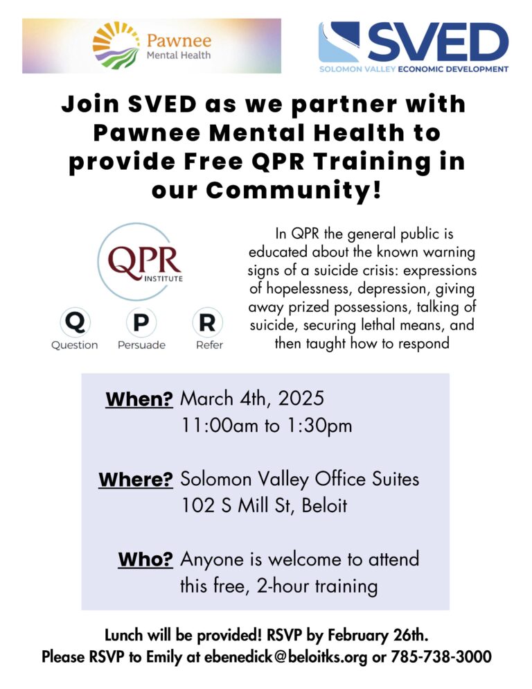 QPR Training with Pawnee Mental Health - Mitchell County Kansas