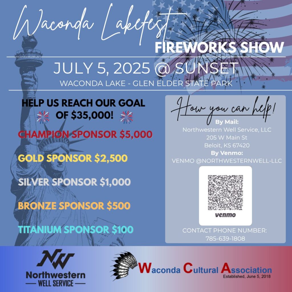 Waconda Lake Fireworks - Mitchell County Kansas