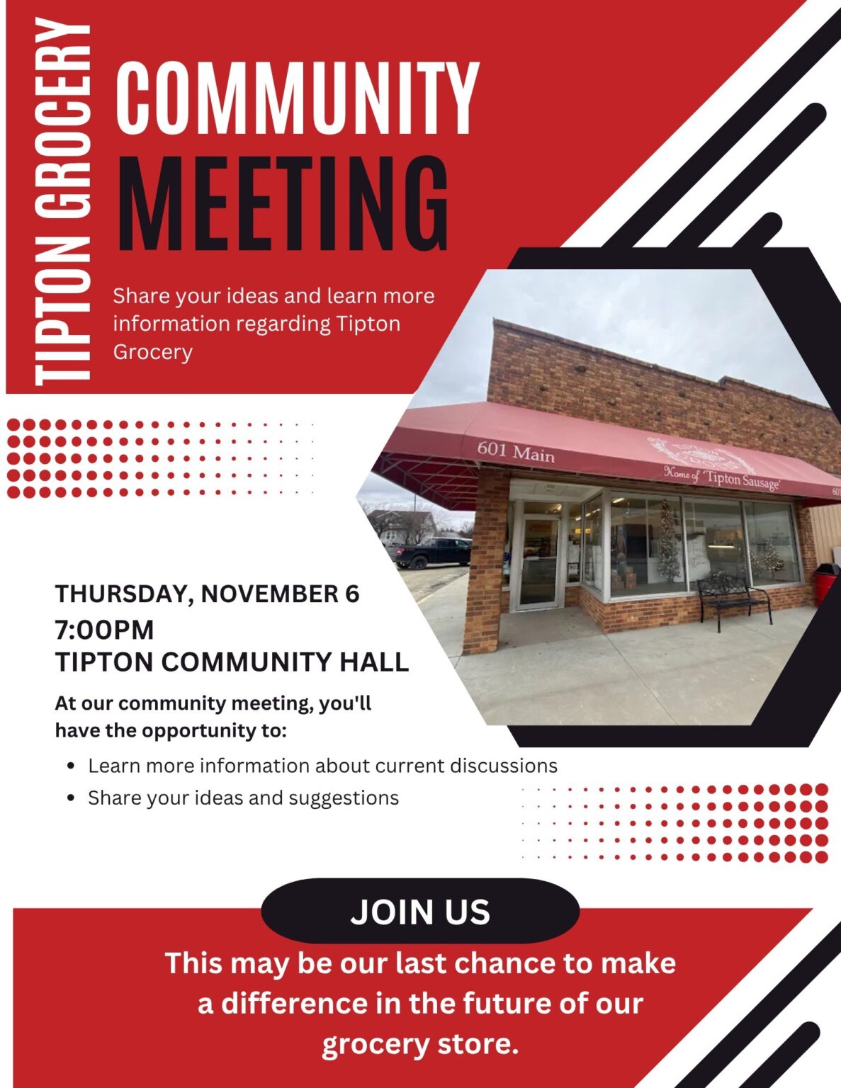Tipton Grocery Community Meeting - Mitchell County Kansas
