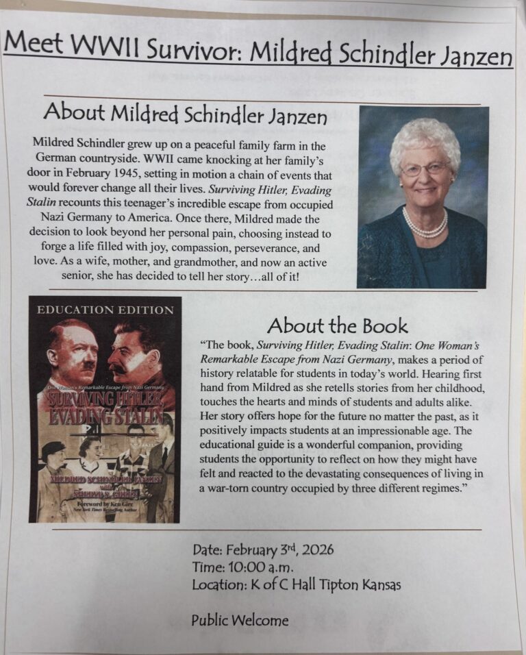 Surviving Hitler, Meet WWII Survivor - Mitchell County Kansas