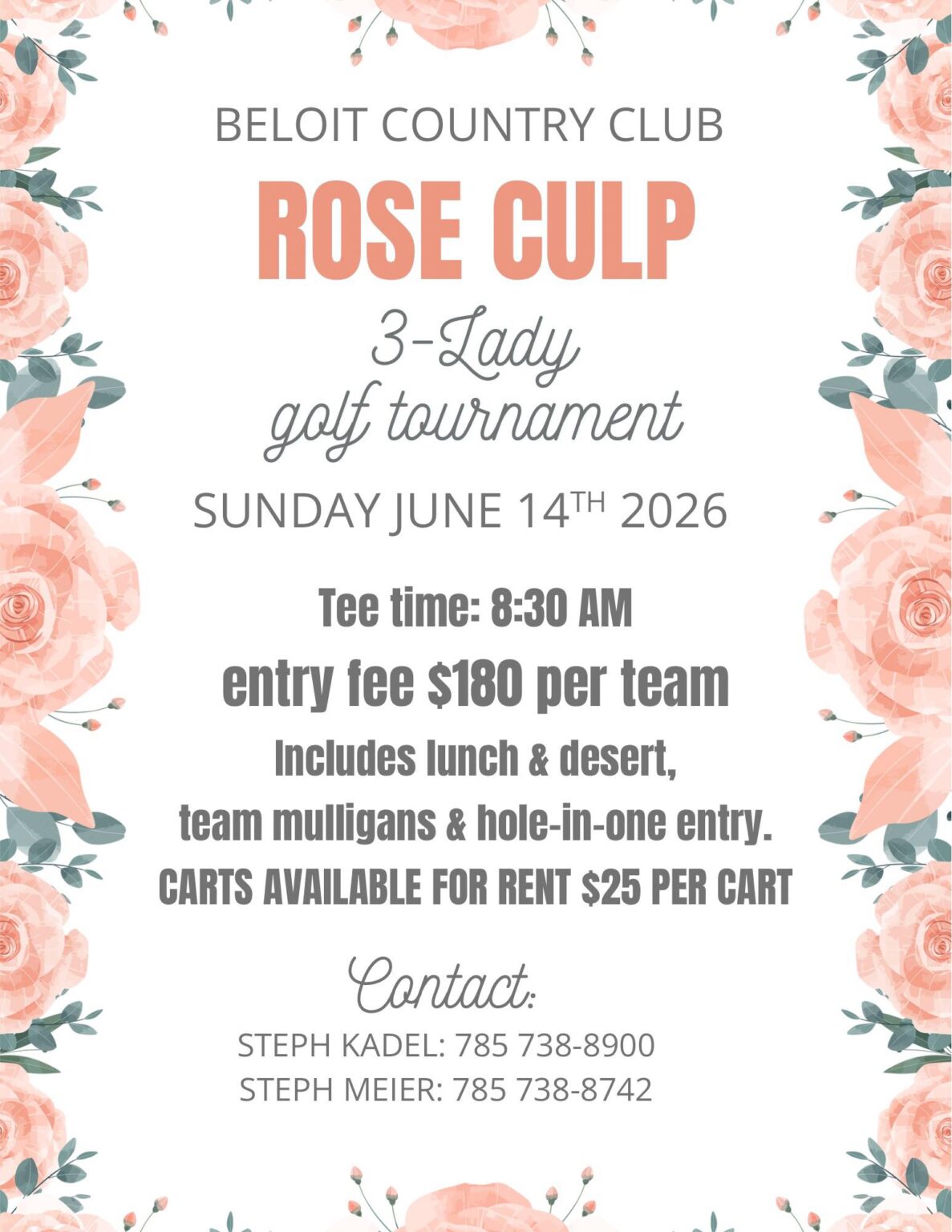 Rose Culp 3-Lady Golf Tournament - Mitchell County Kansas